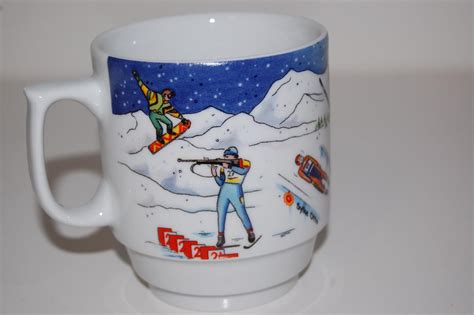 Retro Hrnek S Obr Zkem Radosti Na Hor Ch V Zim Aukro