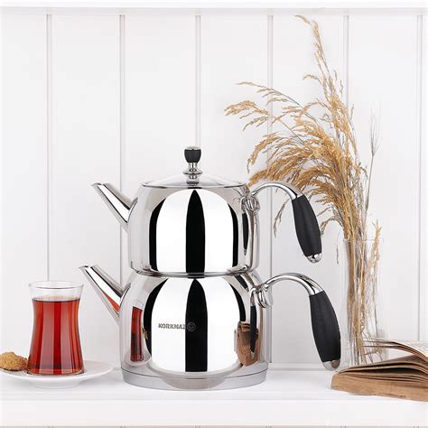 Ceainic Turcesc Dublu Inox Flora Korkmaz Kitchenshop