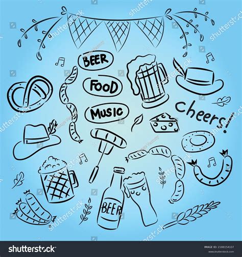 Vector Cartoon Illustration Octoberfest Icon Symbol Stock Vector Royalty Free 2188154107