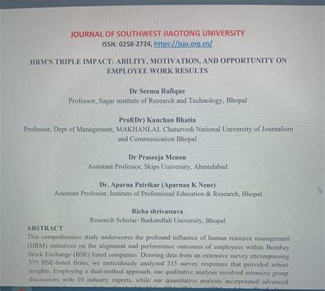 Draparnaa K Nene On Linkedin Research Hr Scopus