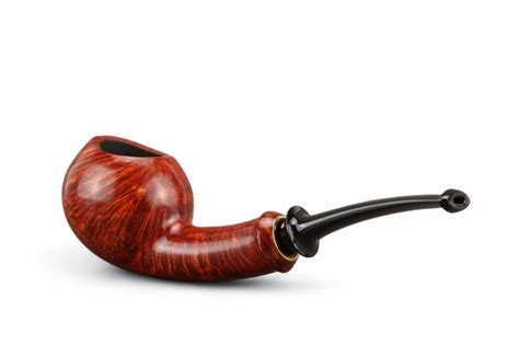 Gh Zhang Pipe Smooth Apple Bent Ping Zhan Design Tabaccheria Lento Fumo