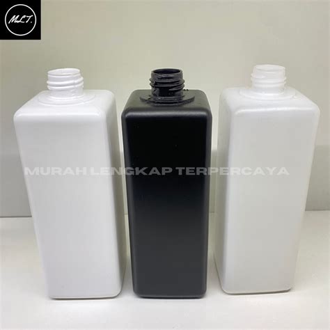 Jual BOTOL HDPE ML KOTAK NECK BOTOL ML KOTAK PUMP SPRAY PUTIH HITAM BENING BOTOL SAJA