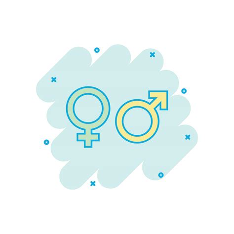 Vector Cartoon Gender Icon In Comic Style Men And Women Sign
