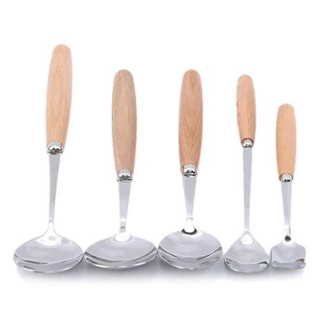 1 피스 긴 나무 손잡이 스테인리스 스틸 커피 스푼 아이스크림 디저트 차 양식기 식기 주방 액세서리 크리에이티브 핫커피 숟가락 Aliexpress