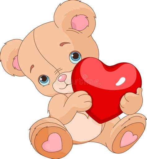 Valentines Teddy Bear Stock Vector Illustration Of Heart 36592005