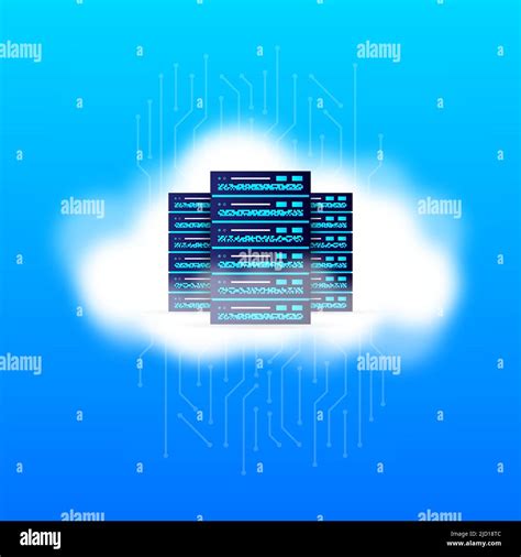 Data Base Cloud Network Servers Computer Hardware Technology Decorative Elements Vector
