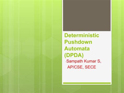 34 Deterministic Pda Ppt