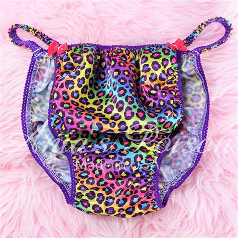 Satin Panties Anias Poison Cut Rainbow Leopard Print Animal 100