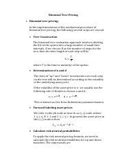 Binomial Tree Pricing Pdf Binomial Tree Pricing Course Hero