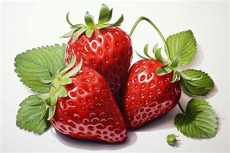Premium Vector Strawberry Isolated Whole Strawberries With Leaf On