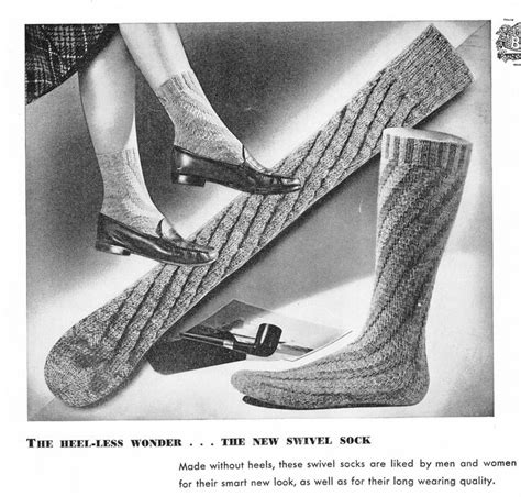 The Swivel Sock For Men Or Women Vintage Heel Less Sock Pattern From Beehive Hand Knits Pdf