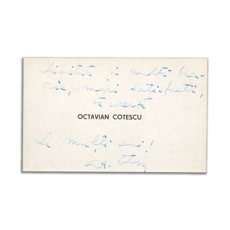 Octavian Cotescu Fotografie De Presă Bilet Cu Dedicație
