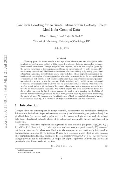 Pdf Sandwich Boosting For Accurate Estimation In Partially Linear