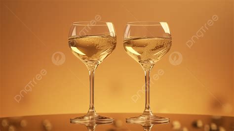 Golden Floating Glasses A 3d Champagne Render Perfect For Christmas And