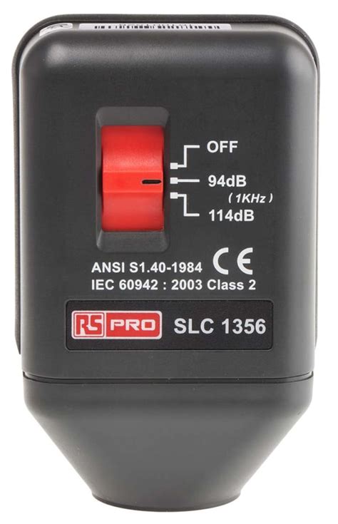RS PRO RS PRO Sound Level Calibrator 0 5 DB Accuracy 94 DB 114 DB Output 1 In 1 2 In 1