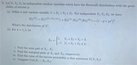 solved 9 let y1 y2 y3 be independent random variables which
