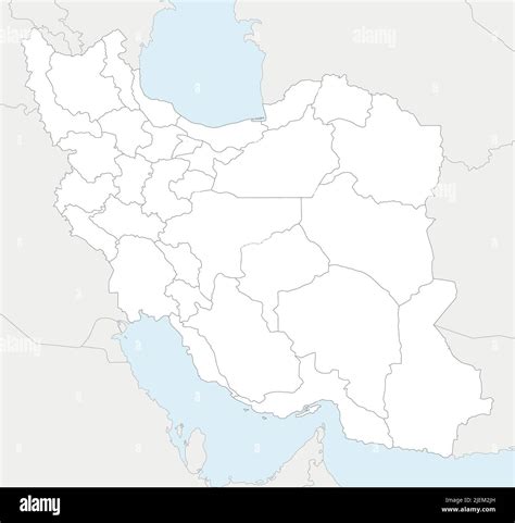Vector Blank Map Of Iran With Provinces And Administrative Divisions