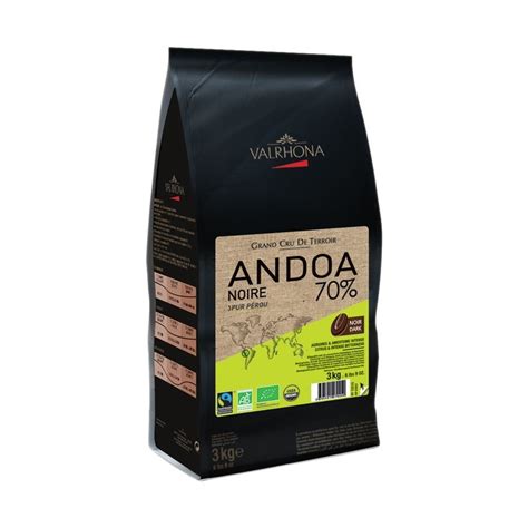 Andoa Noire 70 chocolat noir de couverture BIO pur Pérou fèves 500 g