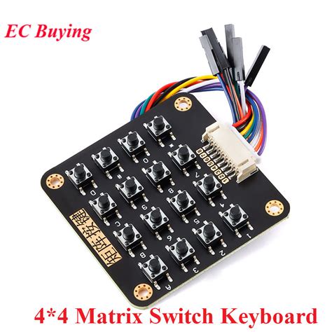 8pin 4x4 4 4 Matrix 16 ปุ่มปุ่มกดคีย์บอร์ด Breadboard Array โมดูลปุ่มสัมผัสเมมเบรนสวิทช์ Mcu