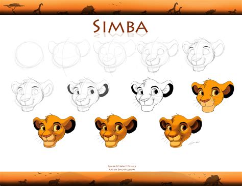How To Draw Simba From The Lion King Easy Tutorial 9
