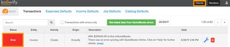 why isn t my invoice syncing with quickbooks knowify