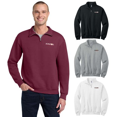 Ponzios Adult Unisex Quarter Zip Pullover Sp Custom Gear