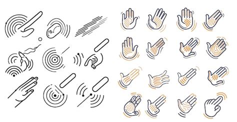 premium vector line scroll gesture icons for user interface