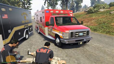 GTA 5 LSPDFR Paramedic Mod Blaine County Fire Rescue Ambulance