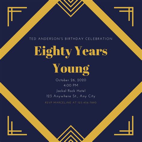 80th Birthday Invitations