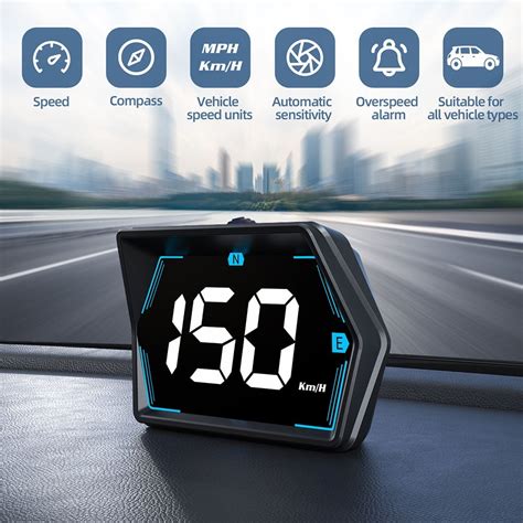 Car Hud Digital Gps Speedometer Head Up Display Mph Kmh Overspeed Alarm