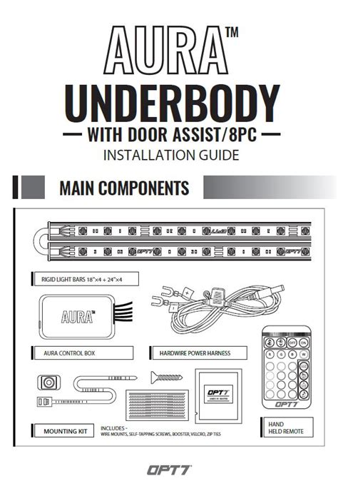 Aura Universal Underbody W Door Assist Lighting Kit Installation Guide