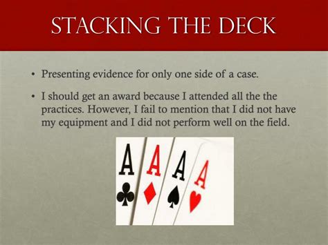 Stacking The Deck Example At Richard Sayles Blog