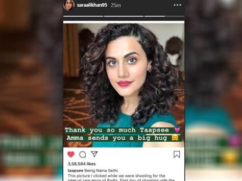 Taapsee Pannu Note For Amrita Singh Daughter Sara Ali Khan Sent Badla