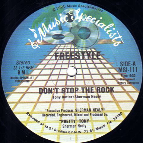 Freestyle Dont Stop The Rock 1986 Blue Picture Labels Vinyl