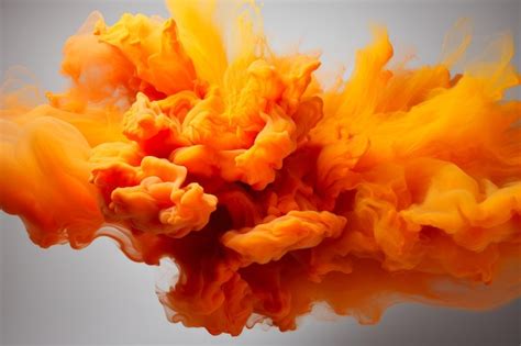 Premium Ai Image Dramatic Orange Plume Against White