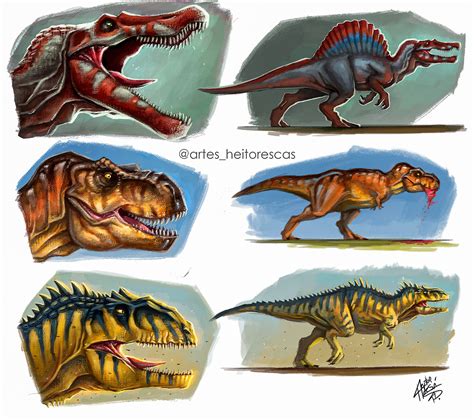 How To Draw Spinosaurus Vs Giganotosaurus Fighting Dinosaurs From