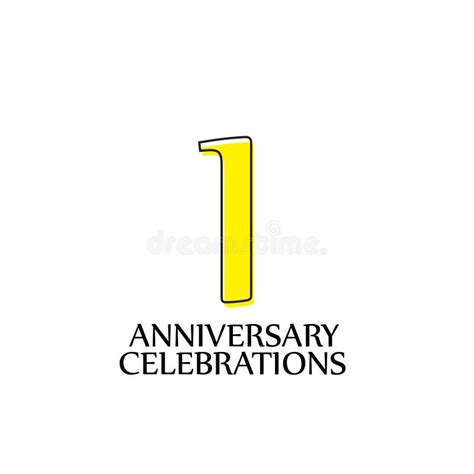 1 Year Anniversary Celebrations Vector Template Design Illustration