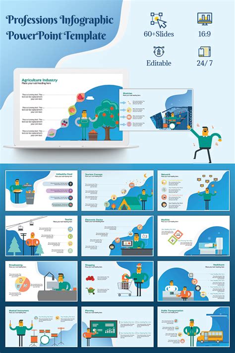 Professions Infographic Powerpoint Template 73374