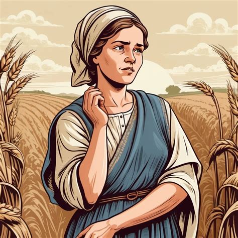 Illustration Figure Of Biblical Ruth Working In The Openart