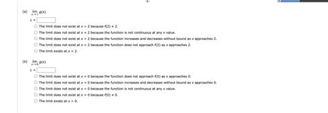 solved g x x−2−2x a limx→2g x l the limit does not exist