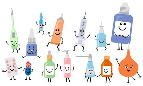 Premium Vector Drug Characters Tablet Drugs And Medication Syringe