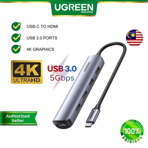 UGREEN USB C Type C 3 1 To 4K 30Hz HDMI USB 3 0 Port Multiport Adapter