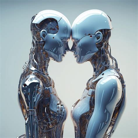 Premium Ai Image There Are Two Robots That Are Facing Each Other In A