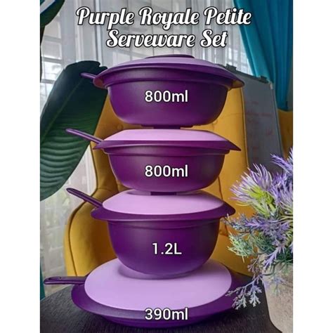 💯 Tupperware Purple Royale Petit Serveware Set Shopee Malaysia