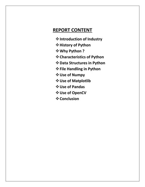 Summer Training Report On Python Pdf Programming Languages Computing