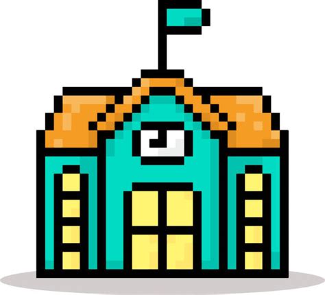 8 Bit School The Building Of A Pet Store Pixel Art Old School Computer