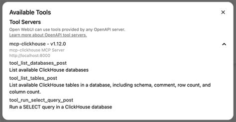 Set Up Clickhouse Mcp Server With Open Webui And Clickhouse Cloud
