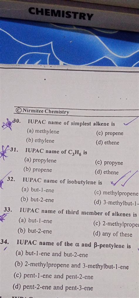 Iupac Name Of Simplest Alkene Is Filo