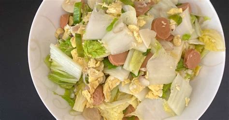 Resep Tumis Sawi Putih Sosis Telur Oleh Angeline Hosen Cookpad