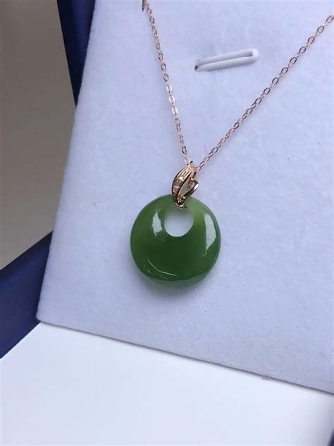 Kalung Putri Jasper Dalam Pengaturan Emas 18k Ukuran 175 5mm Giok H